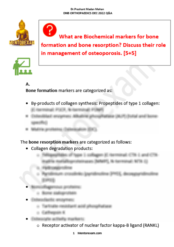 DNB MS Orthopaedics Solved Question Papers bank - Mentorexam ... DNB MS Orthopaedics Solved Question Papers bank - Mentorexam ...